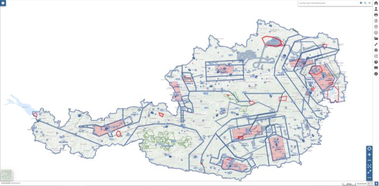Die interaktive Onlinekarte VFR Austria - Ad Nubes | Gleitschirm Blog
